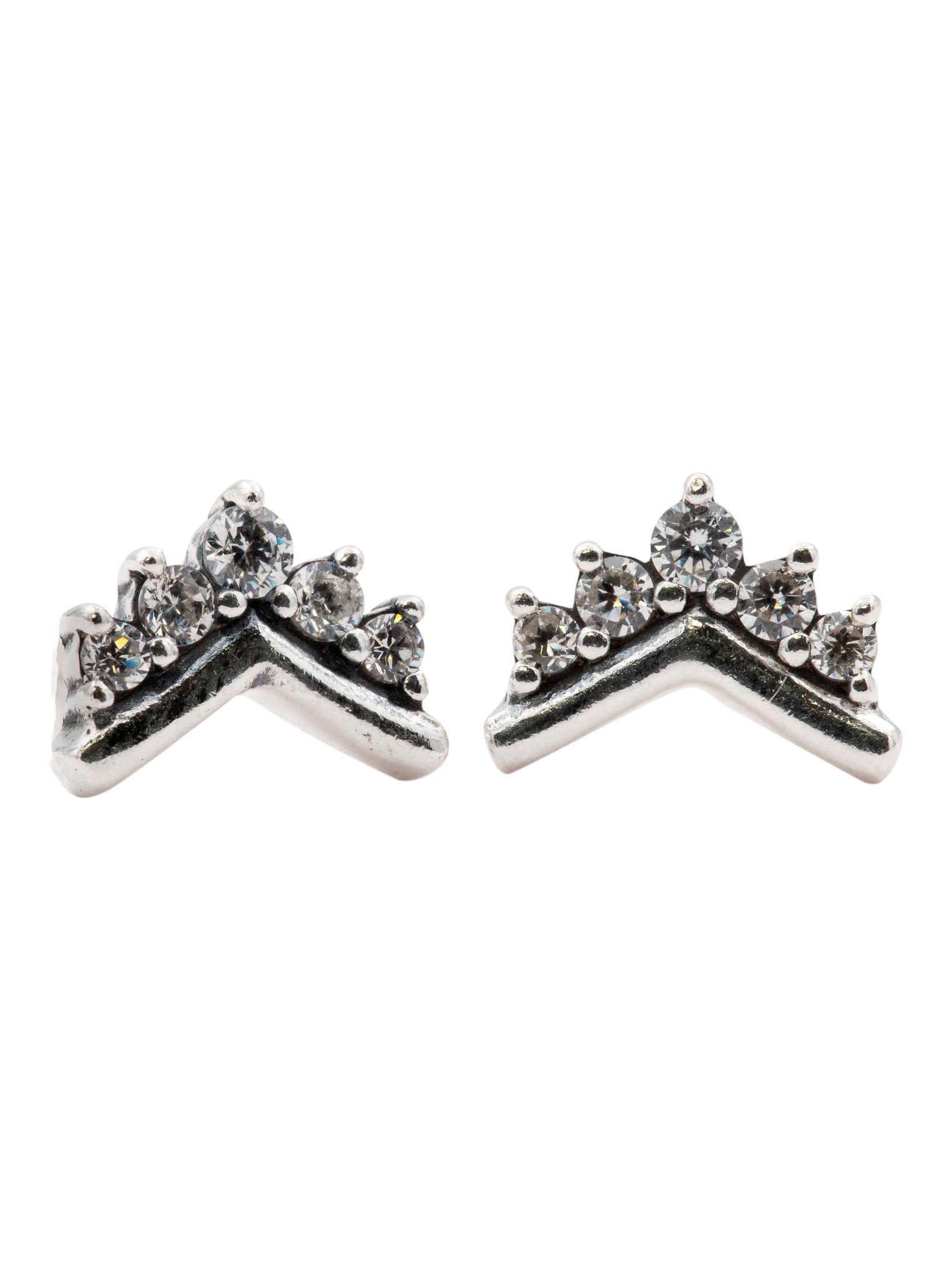 PANDORA Tiara Wishbone Sterling Silver Stud Earrings - 298274CZ ...